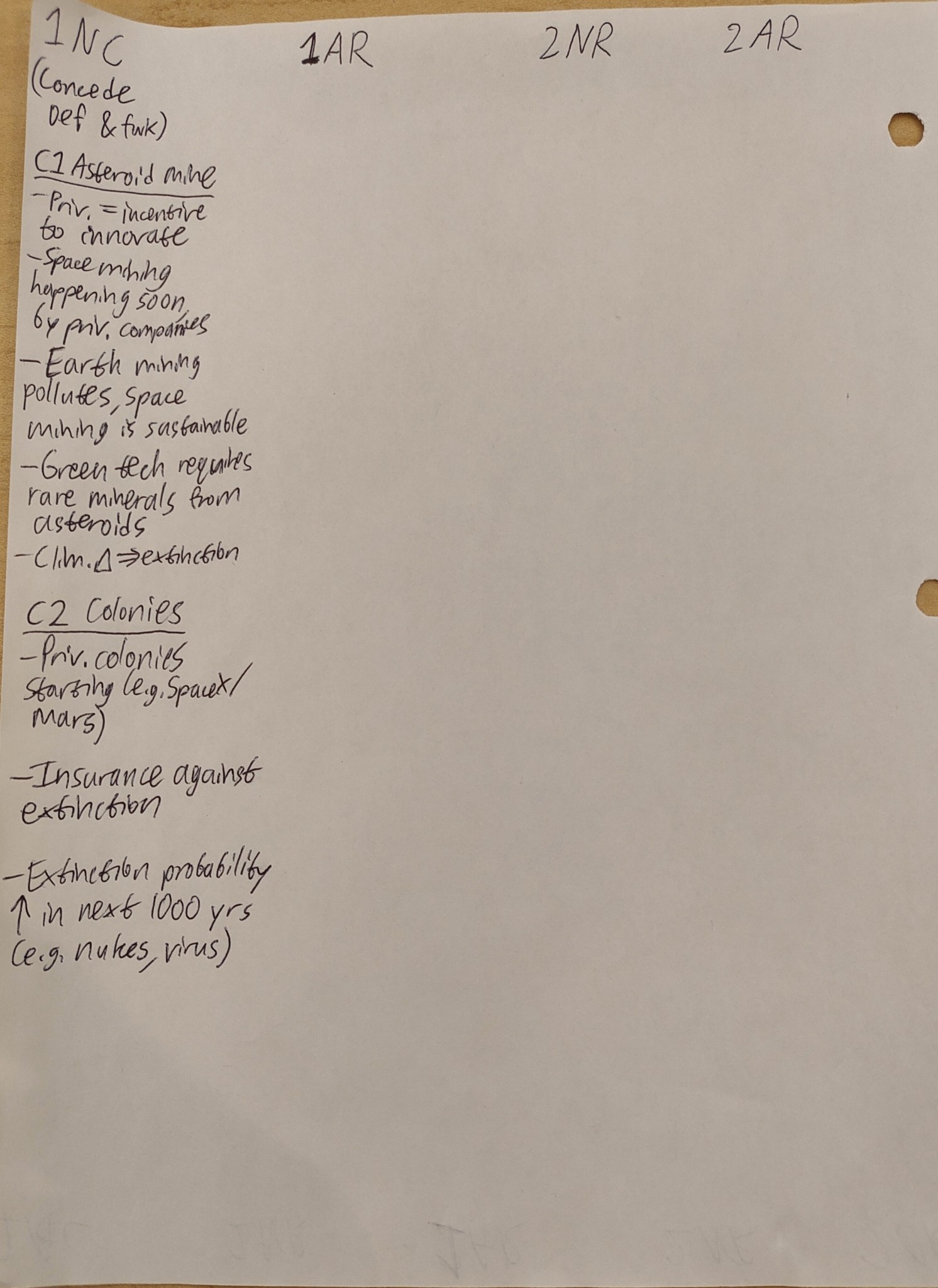 Flowing – LD Debate Prep