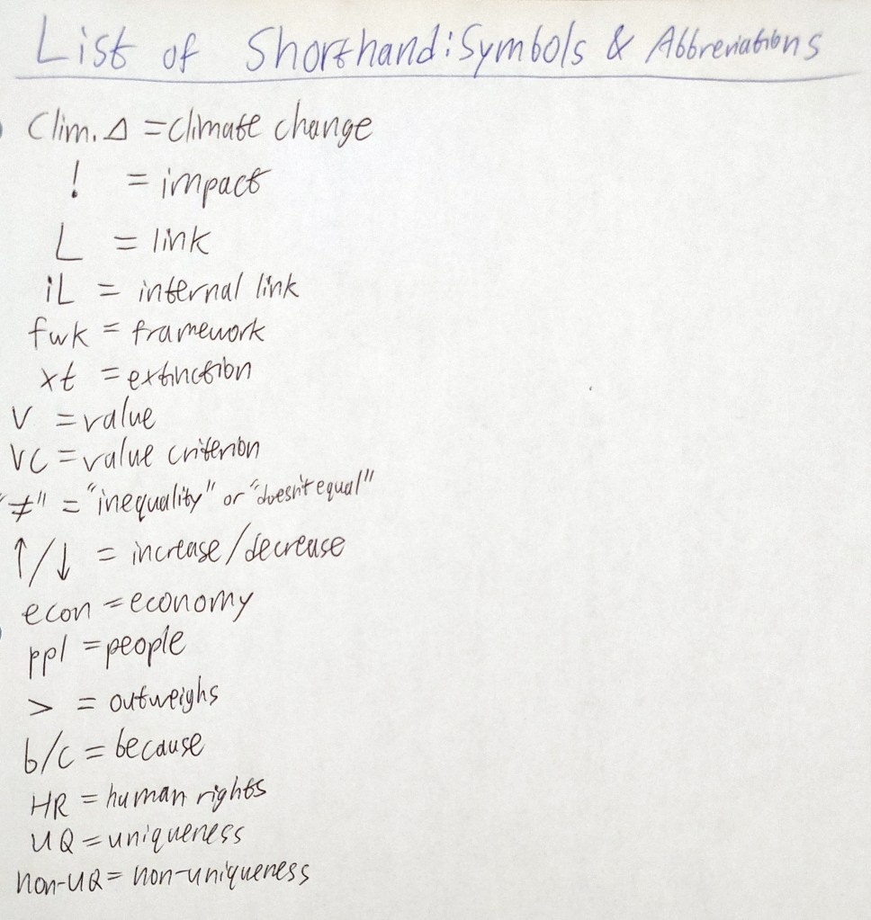 Flowing – LD Debate Prep